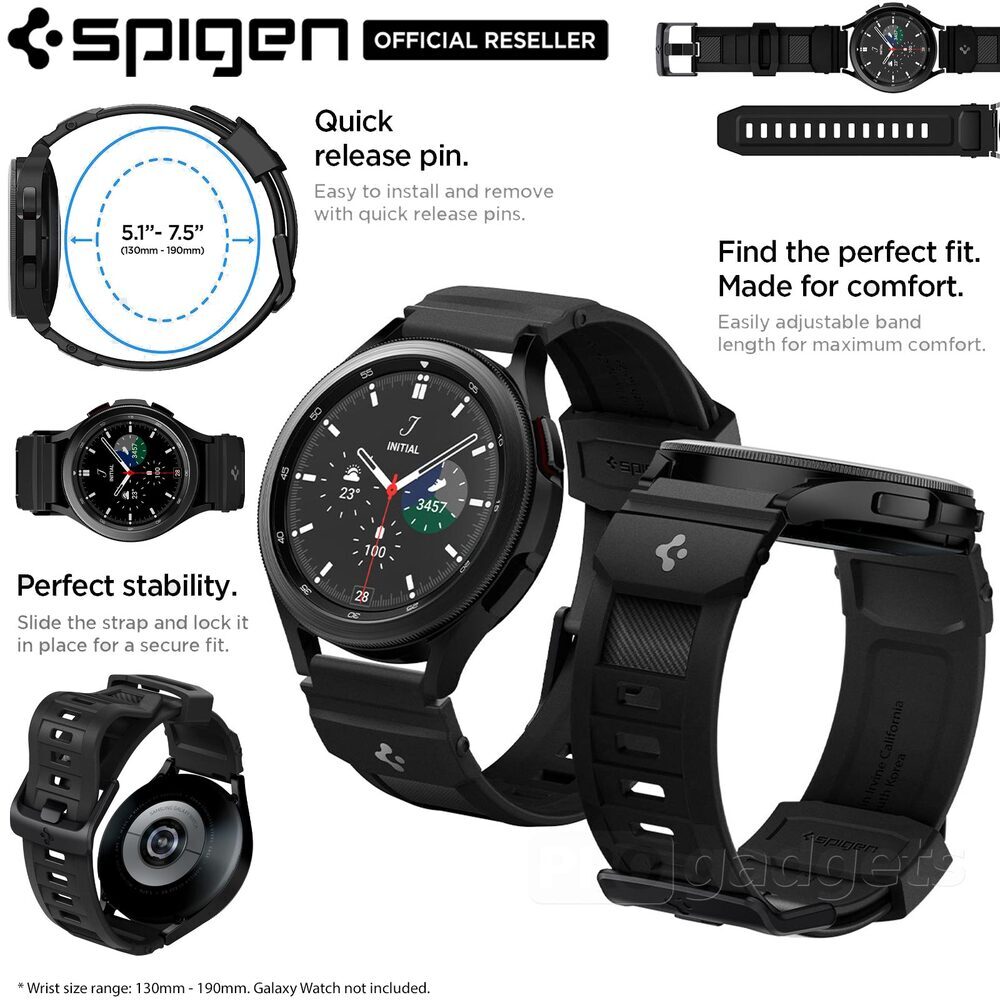 SPIGEN Rugged Armor Watch Band (20mm) for Galaxy Watch 6/ 6 Classic/ 5 ...